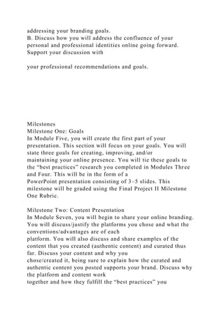 COM 540 Final Project II Presentation Guidelines and Rubric.docx