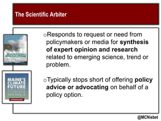 Lectures: Scientists & Advocacy / Models of Science Communication | PPTX