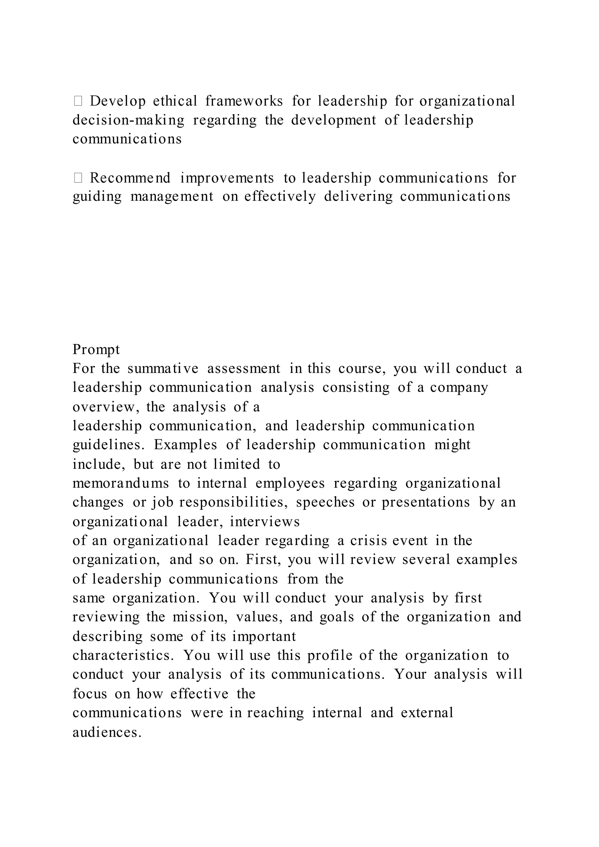 COM 600 Final Project Guidelines and Rubric Overview | PDF