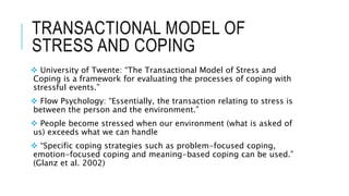 Transactional Model of Stress and Coping & Language Expectancy Theory ...