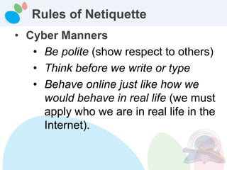 Com 6 u1 L2 Observing netiquette | PPTX