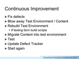 SPEvo13 - COM701 - The full story of a large scale SharePoint upgrade | PPT