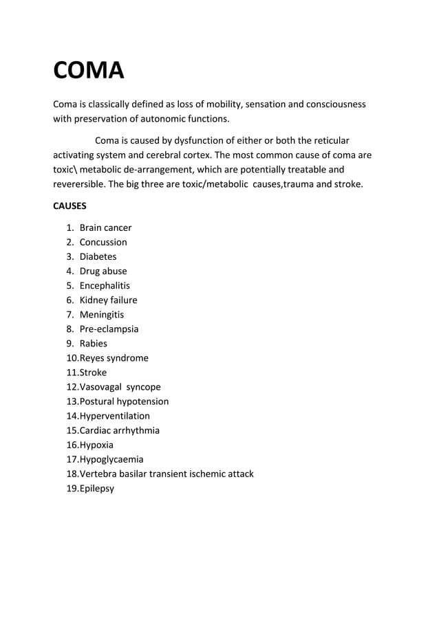 Coma | PDF
