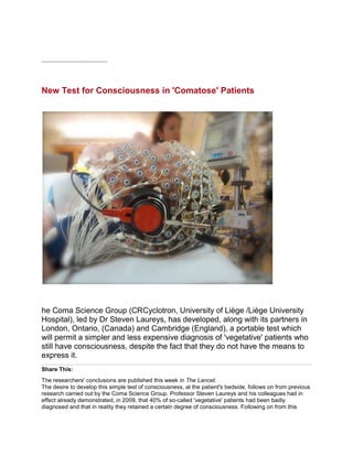 Coma consciousness | DOCX
