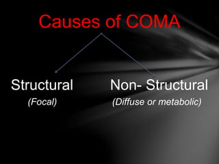 Definitions, and approach to Coma | PPTX
