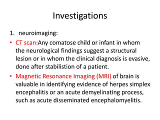 approach to comatose child | PPTX