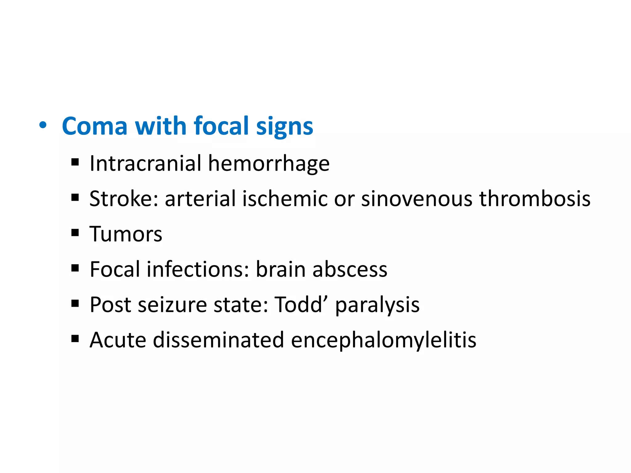approach to comatose child | PPTX