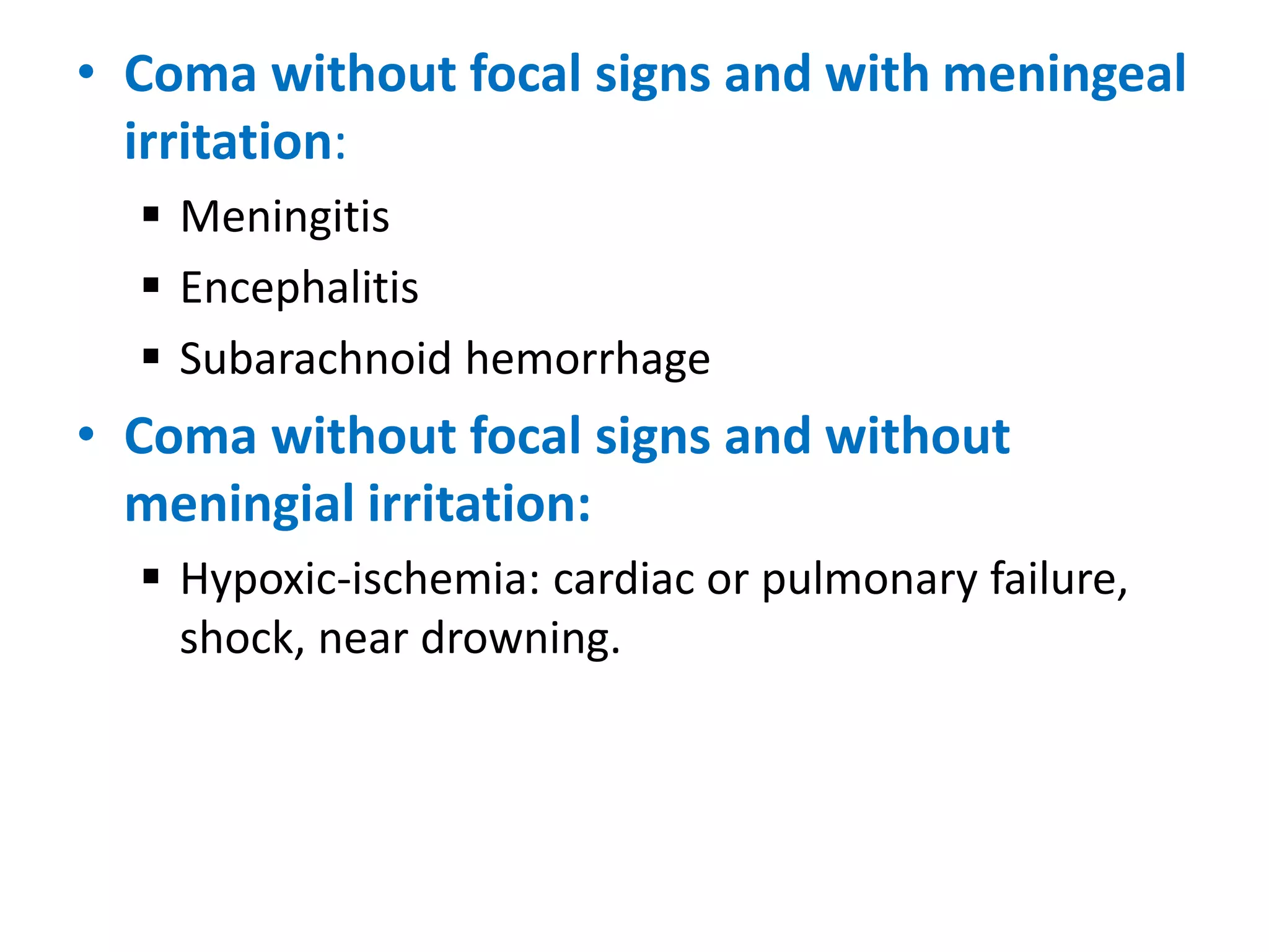 approach to comatose child | PPTX