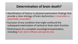 Coma and brain stem death | PPTX