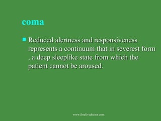 Coma and related disorders of consciousness | PPT | Sleep Disorders ...