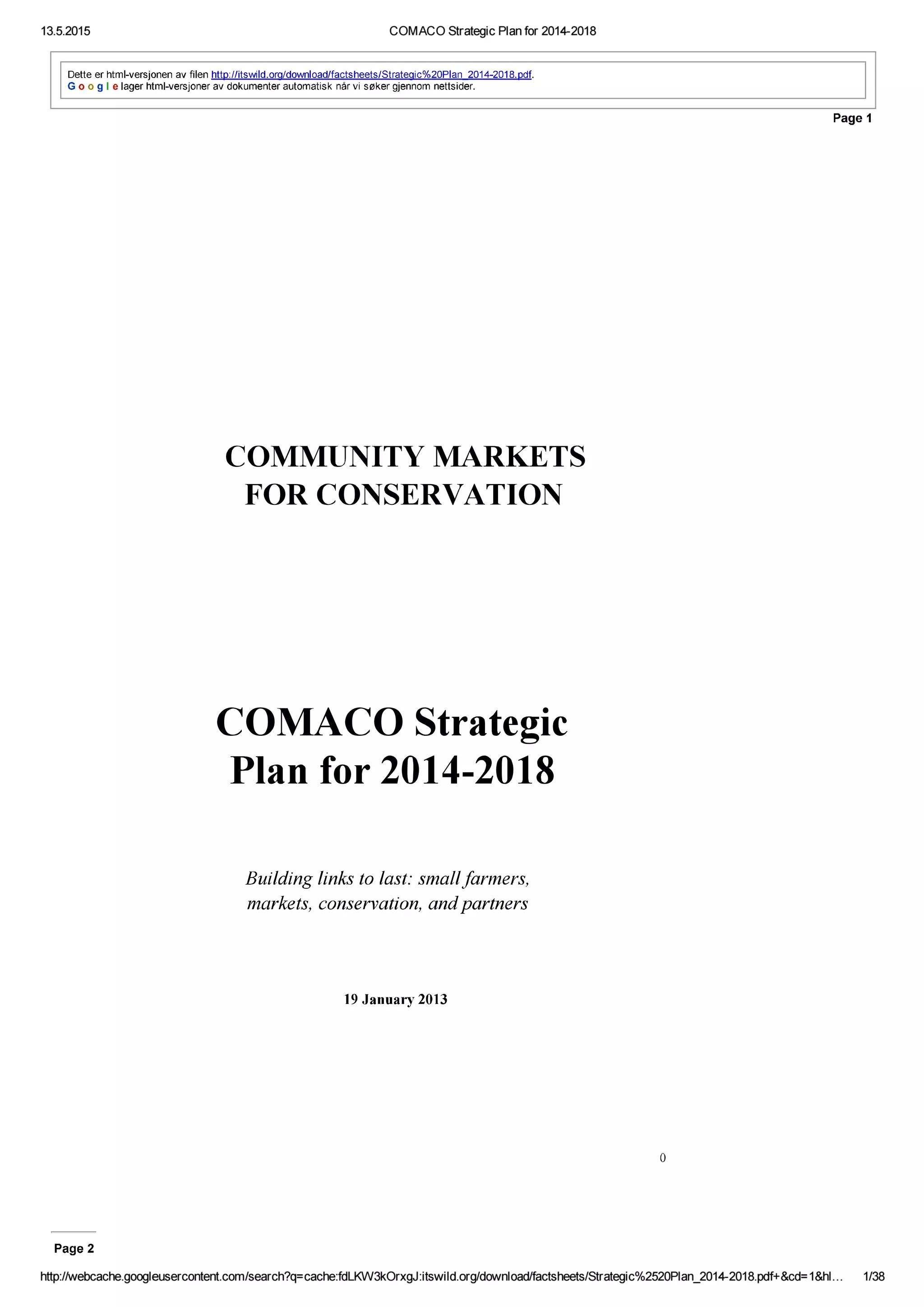 Comaco strategic plan | PDF | Business | Business and Finance