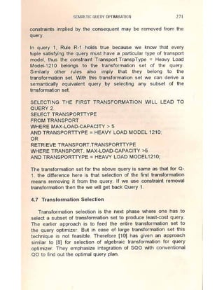 Semantic Query Optimization in Relational Databases | PDF