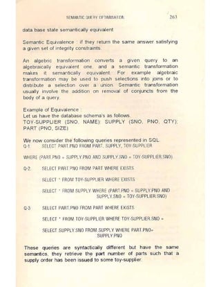 Semantic Query Optimization in Relational Databases | PDF