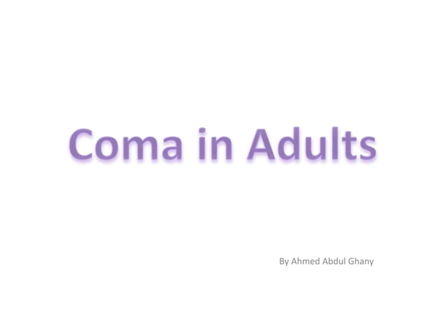 Coma flowchart in adults | PPT