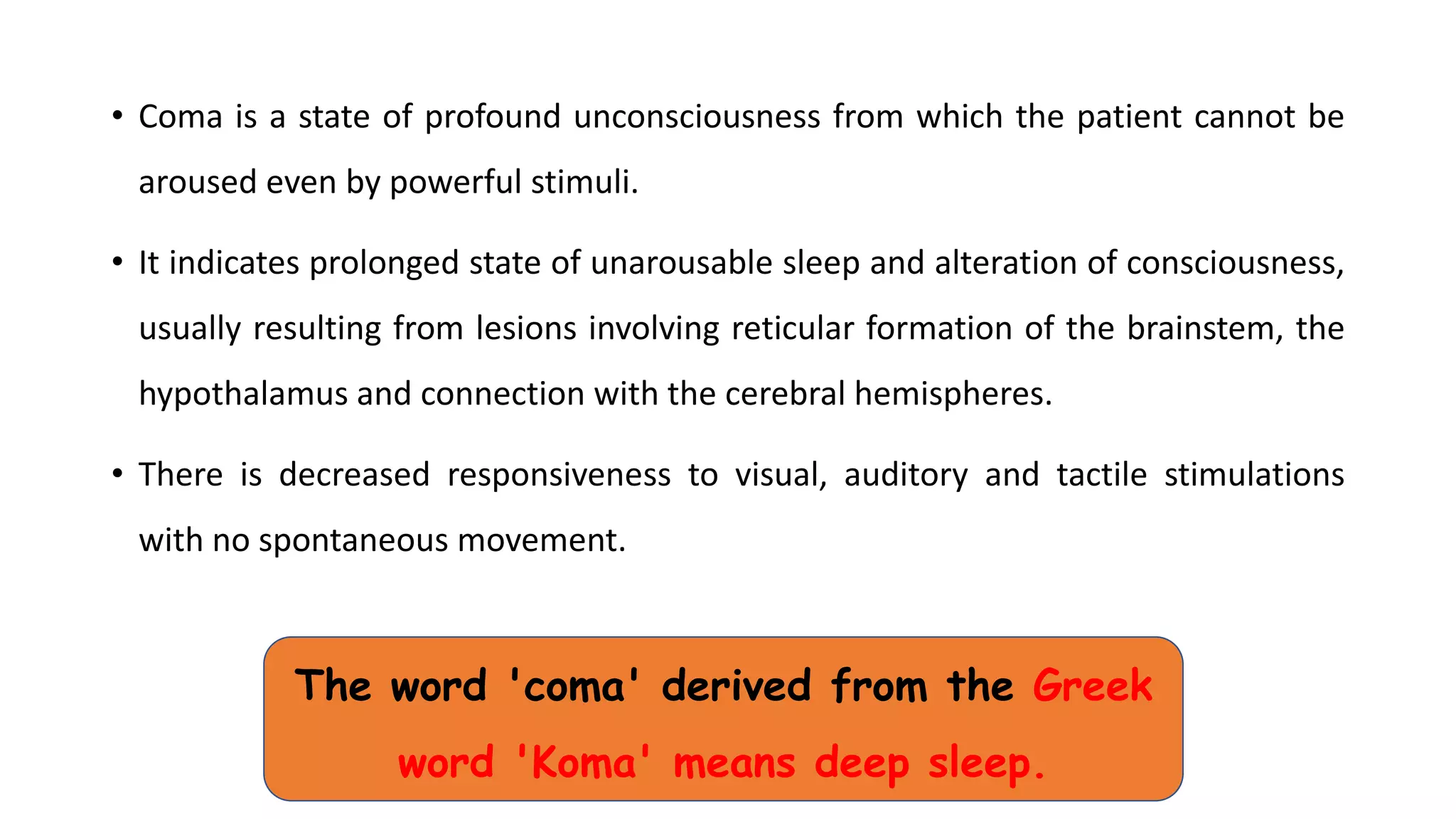 Coma in child | PPTX