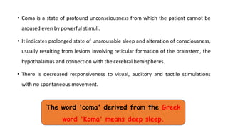 Coma in child | PPTX