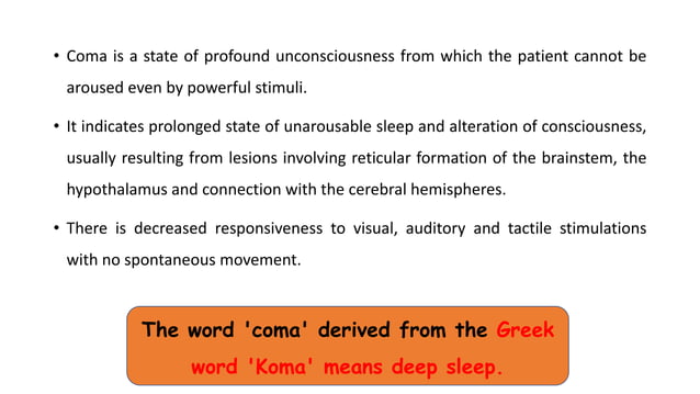 Coma in child | PPTX