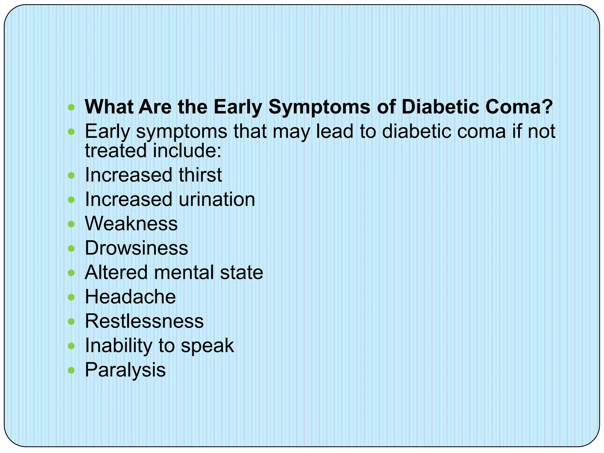 Coma In Diabetic Patient | PPTX | Diabetes | Diseases and Conditions