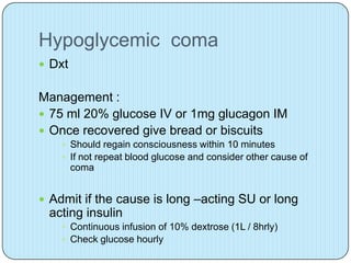Coma In Diabetic Patient | PPTX