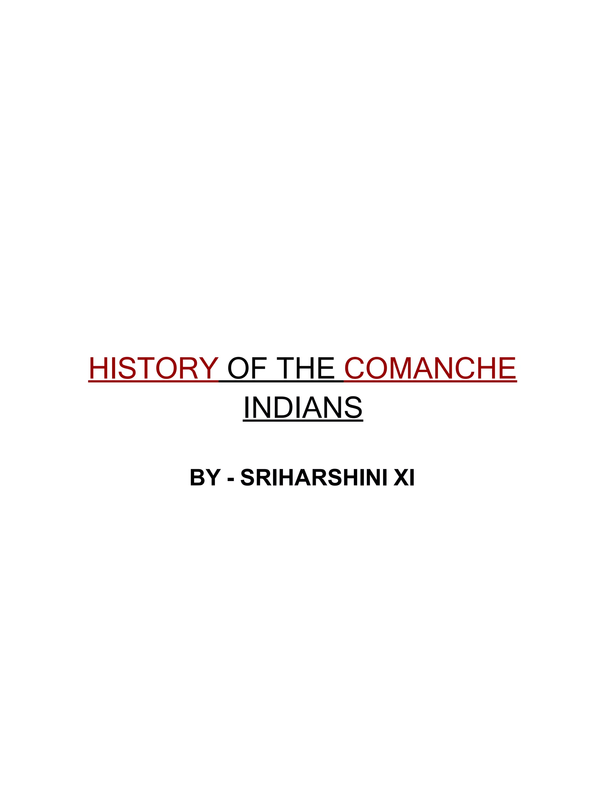 History of Comanche Indians | PPTX