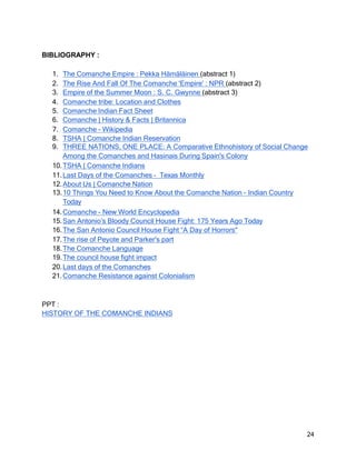 History of Comanche Indians | PPTX