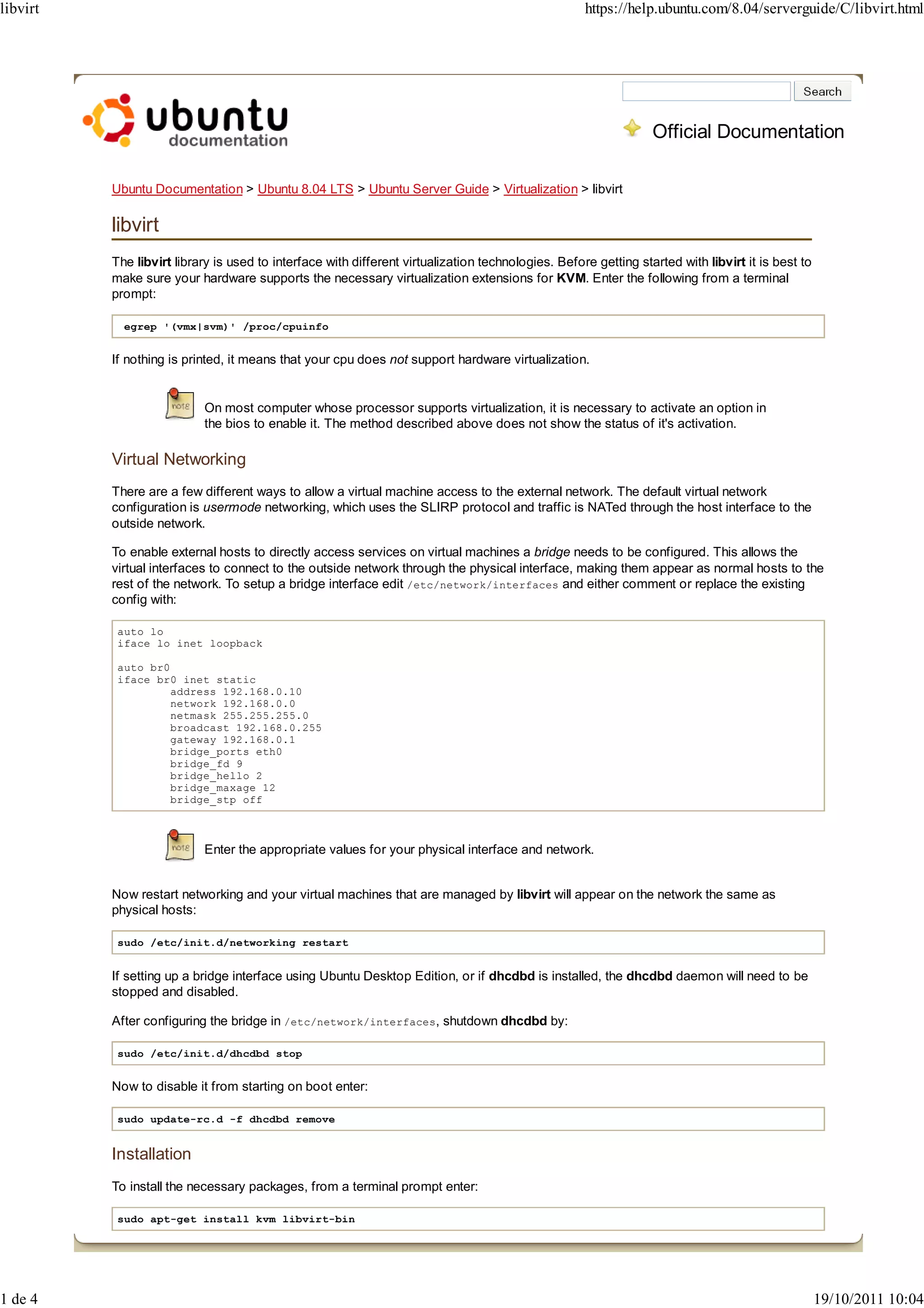 Comando kvm terminal | PDF