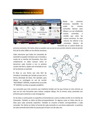 Comandos básicos de autocad | PDF