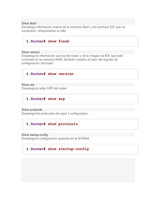 Comandos cisco show | DOCX