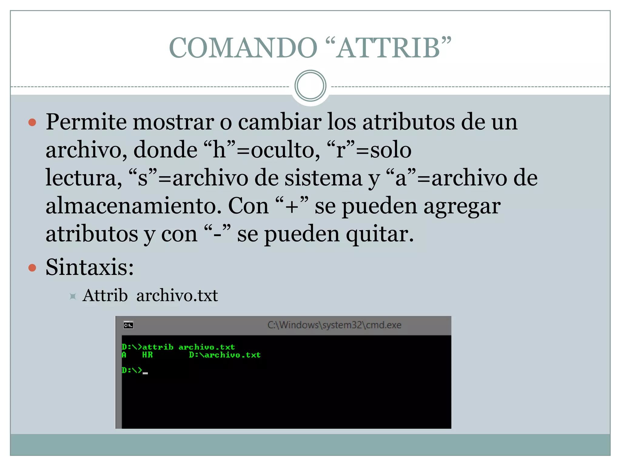 Comandos del símbolo del sistema | PPTX | Operating Systems | Computer ...