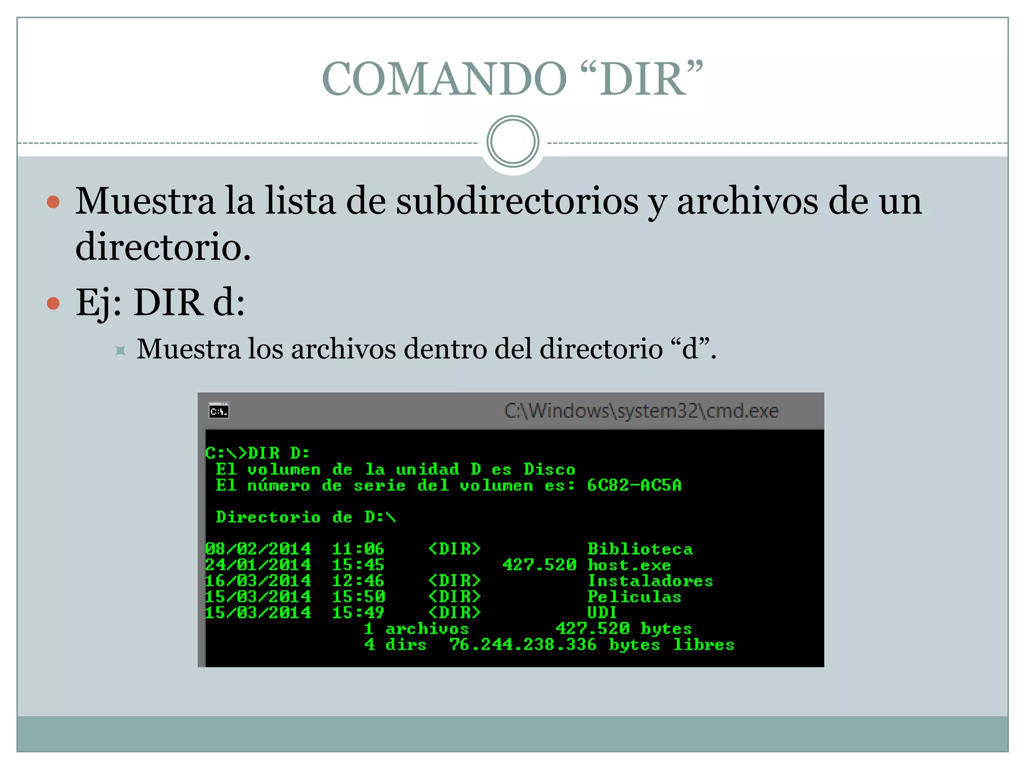 Comandos del símbolo del sistema | PPTX | Operating Systems | Computer ...