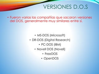 Comandos d.o.s | PPTX