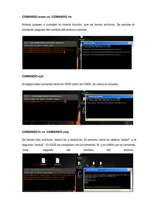 Comandos equivalentes dos y unix | PDF