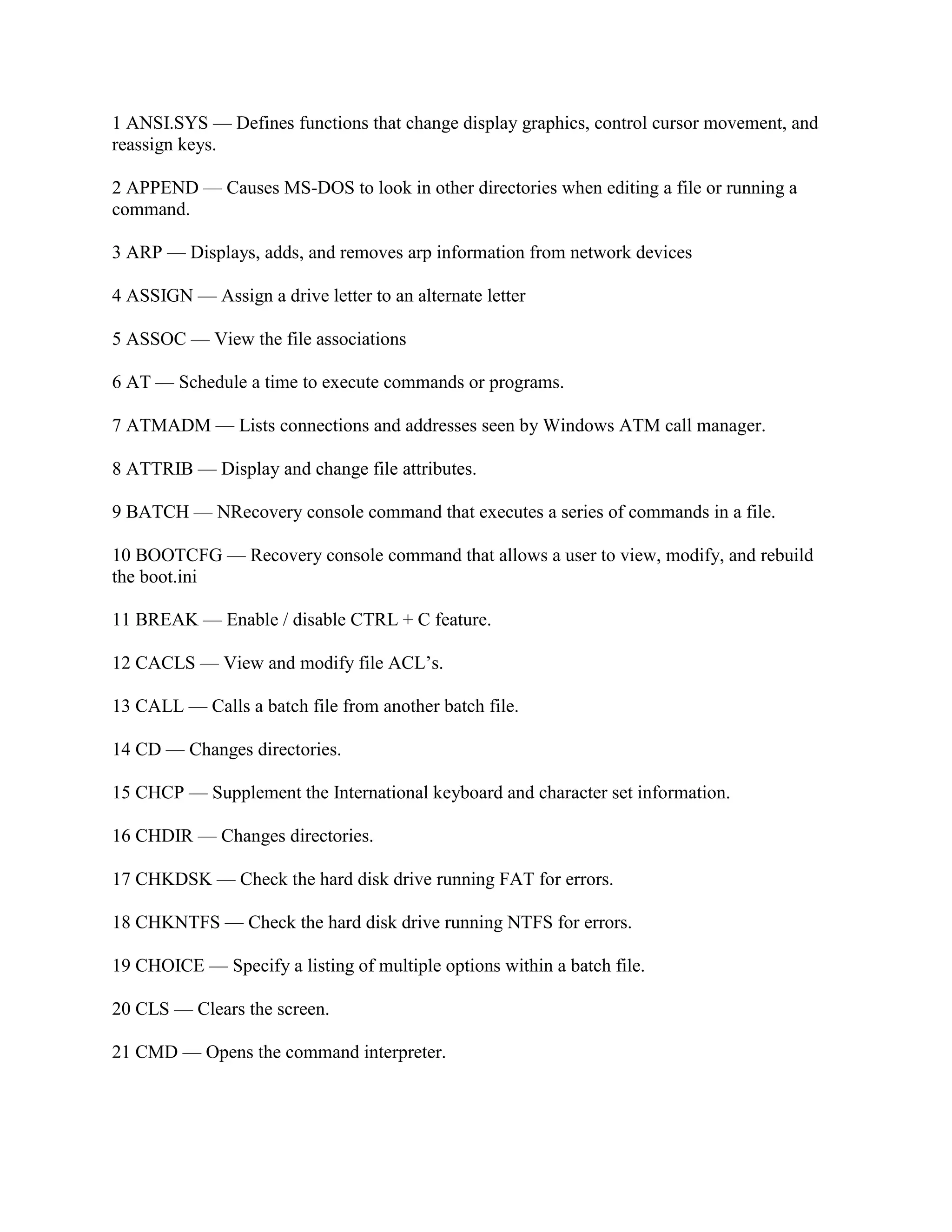 Comands of dos | DOCX