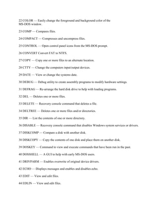 Comands of dos | PDF