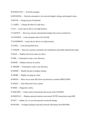 Comands of dos | PDF