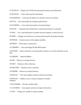 Comands of dos | PDF