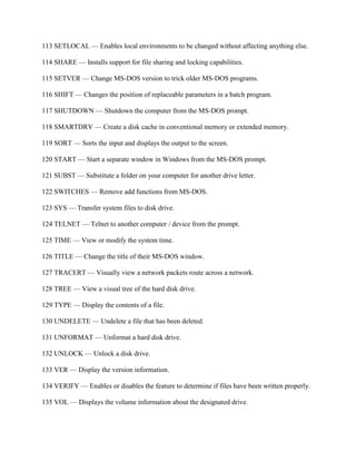 Comands of dos | PDF