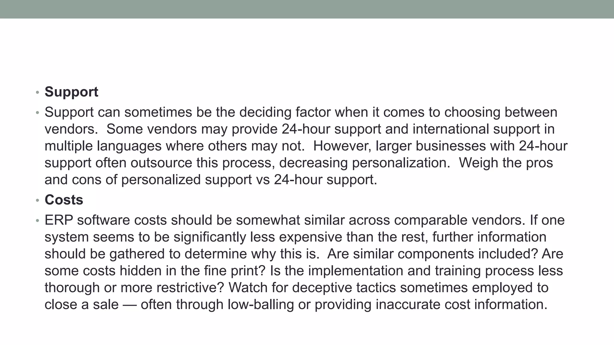 Comparing ERP packages | PPTX