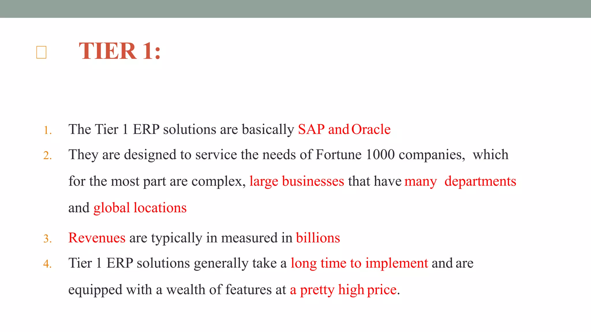 Comparing ERP packages | PPTX