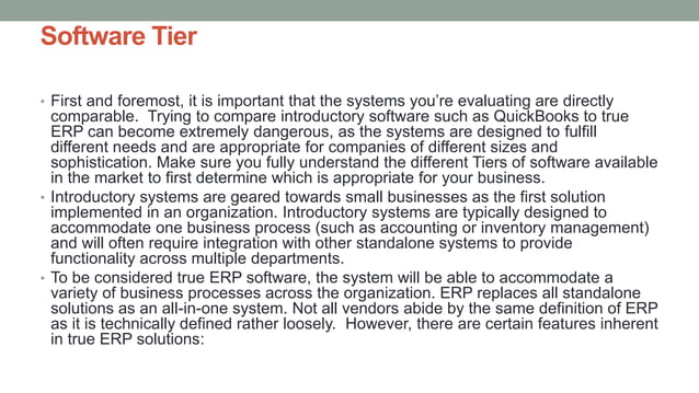 Comparing ERP packages | PPTX
