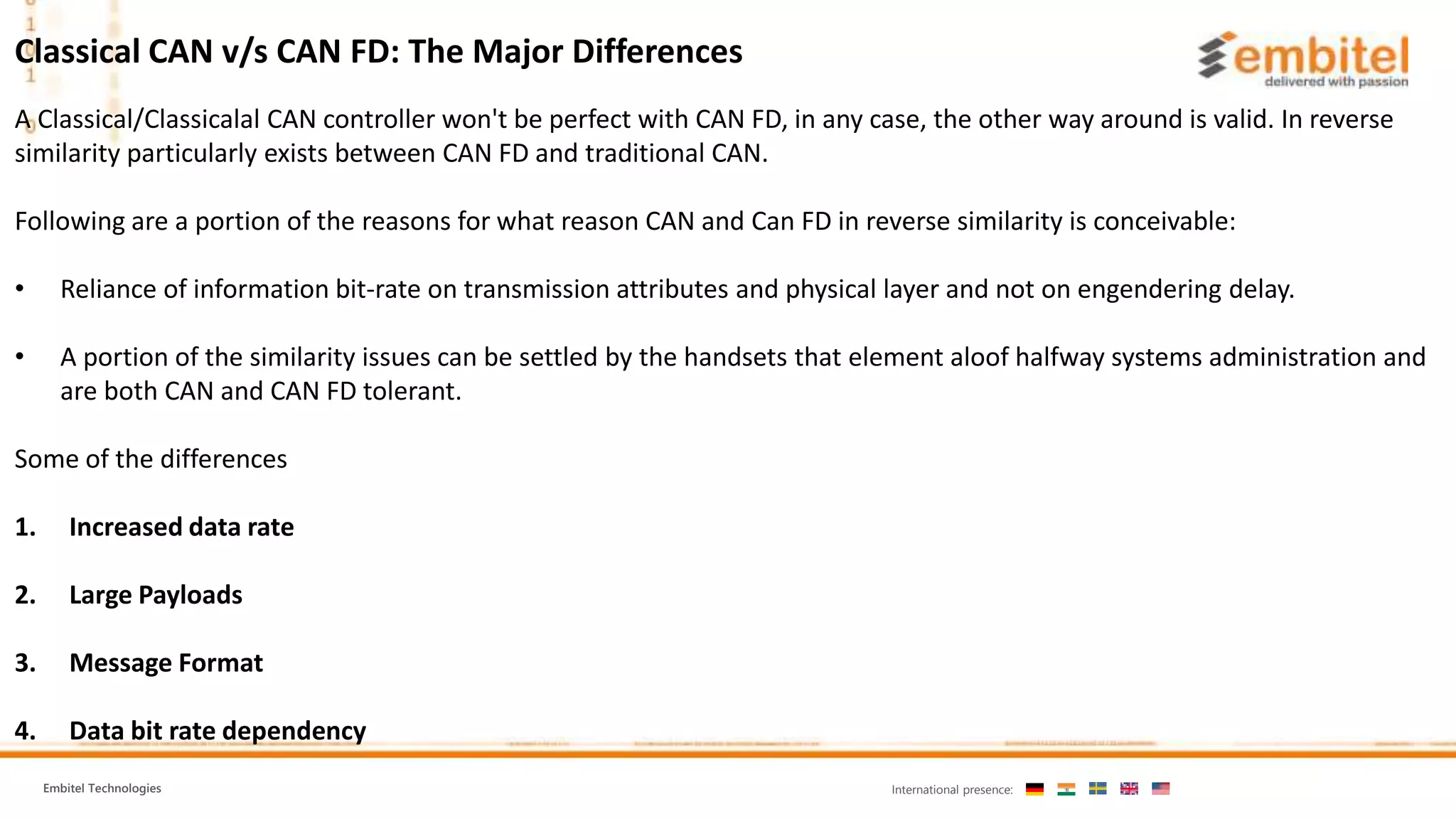 Comparison Between CAN and CAN FD | PPTX | Computing | Technology ...