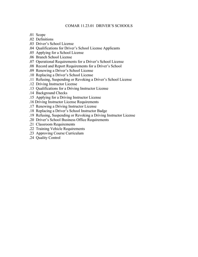 Comar regulations | PDF