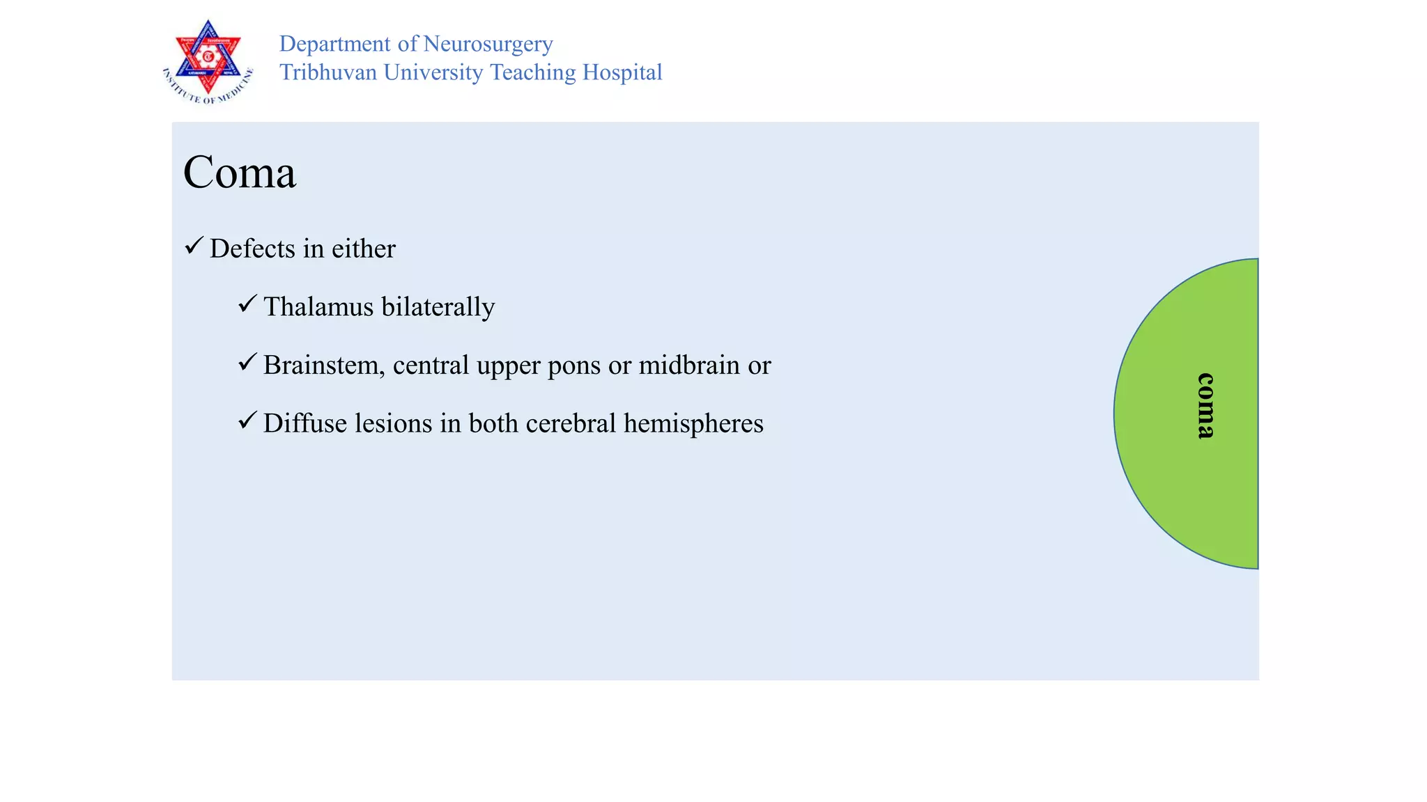 Coma, vegetative and locked in syndrome | PPTX