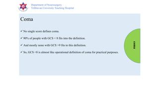 Coma, vegetative and locked in syndrome | PPTX