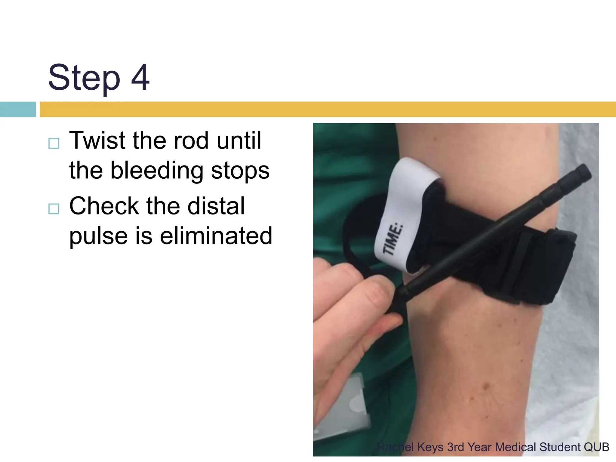 In the setting of Combat-Application-Tourniquet-.ppt | First Aid | Injuries
