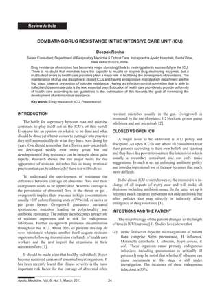 Combating Drug Resistance in The Intensive Care Unit (ICU) | PDF | Infectious Diseases ...