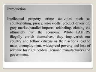 Combating Intellectual Property Crime In Nigeria | PPTX | Crime ...