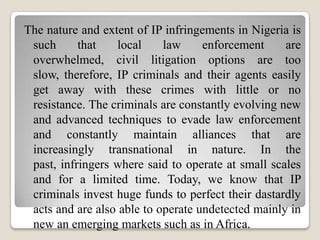 Combating Intellectual Property Crime In Nigeria | PPTX | Crime ...