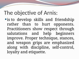 COMBATIVE SPORTS ARNIS PowerPoint presentation | PPTX