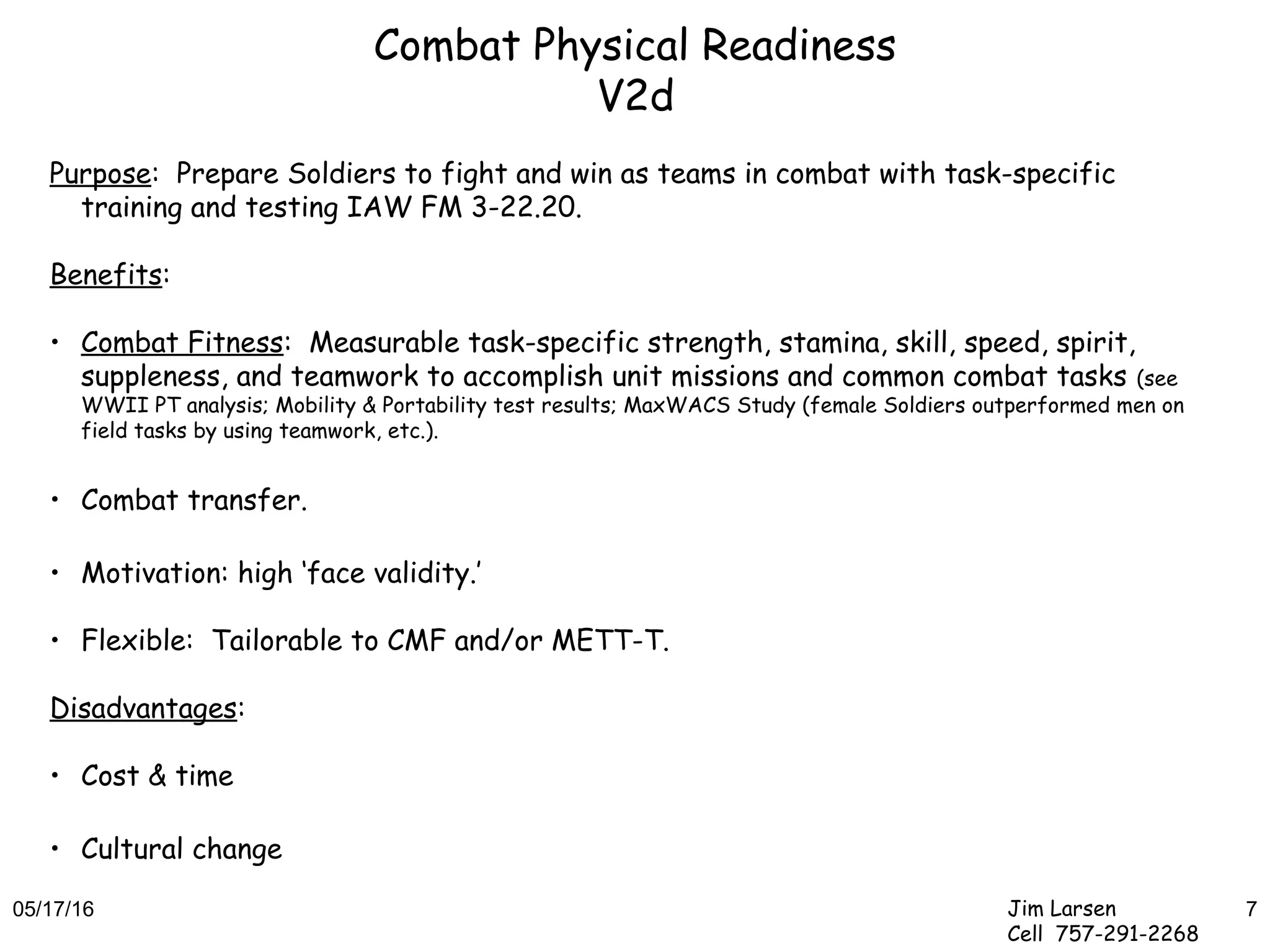 Combat pt load v2 h | PPT